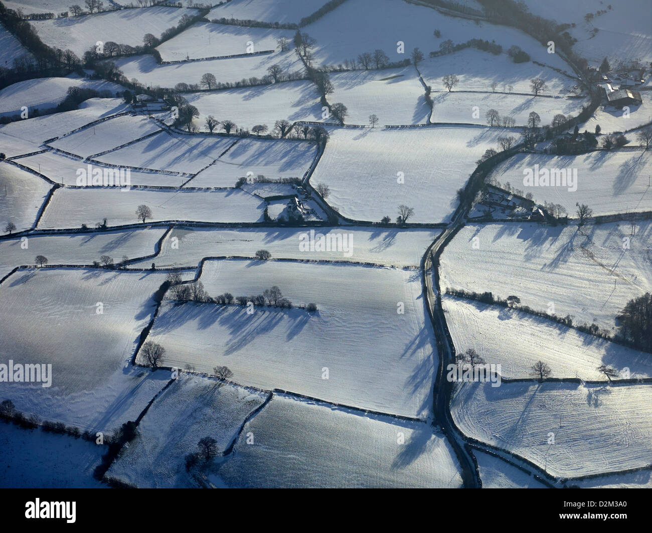 Frozen snow covered Britain, winter 2013, West Shropshire, UK Stock ...