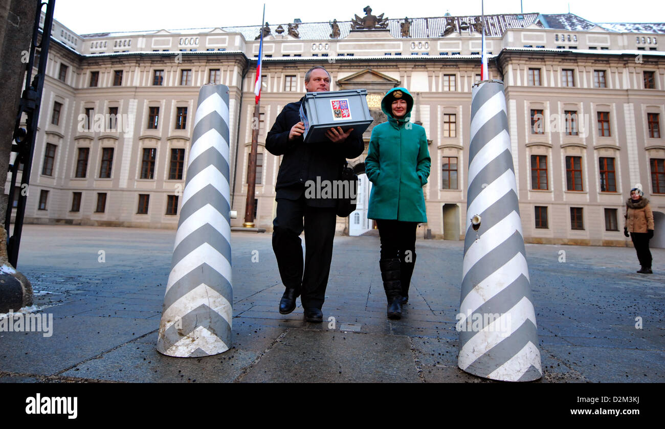 Prague Castle during second round direct presidential election Czech ...