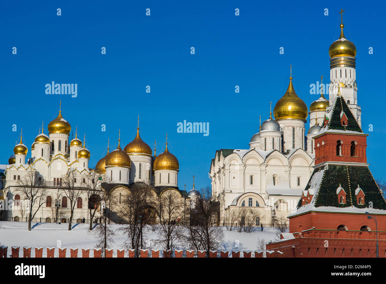Moscow Kremlin Cathedrals In Winter Stock Photo - Alamy