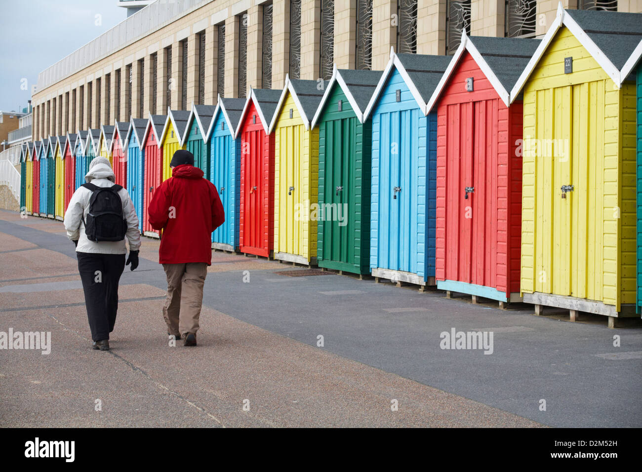 Boscombe beach huts promenade hi-res stock photography and images - Alamy