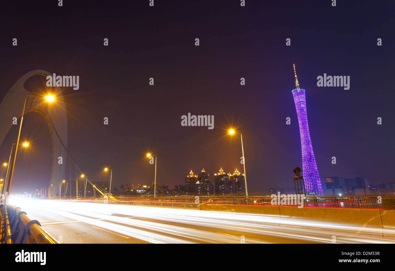 Guangzhou traffic night Stock Photo - Alamy