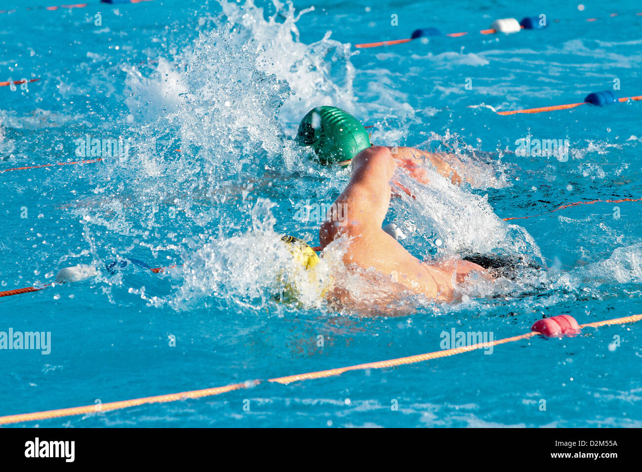 cold water swimmer at Tooting Bec Lido in South London UK Stock Photo ...