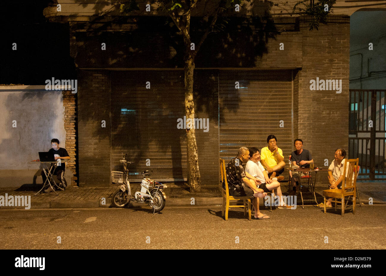 People Outside At Night