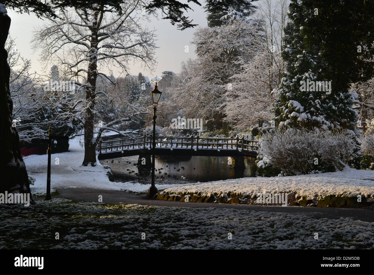 Malvern Winter gardens on a snowy day Stock Photo - Alamy