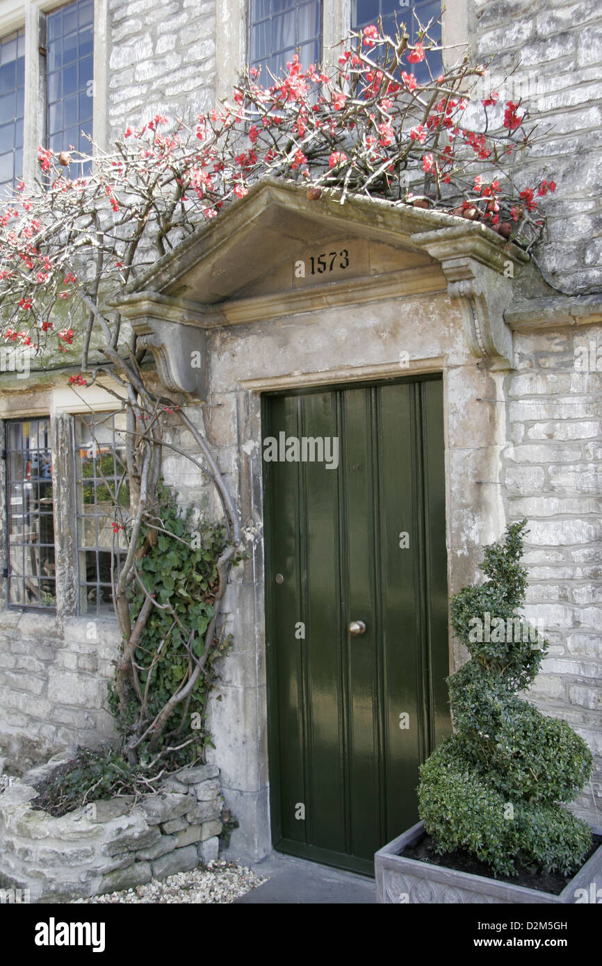 A typical English village cottage threshold in the Village of Castle ...