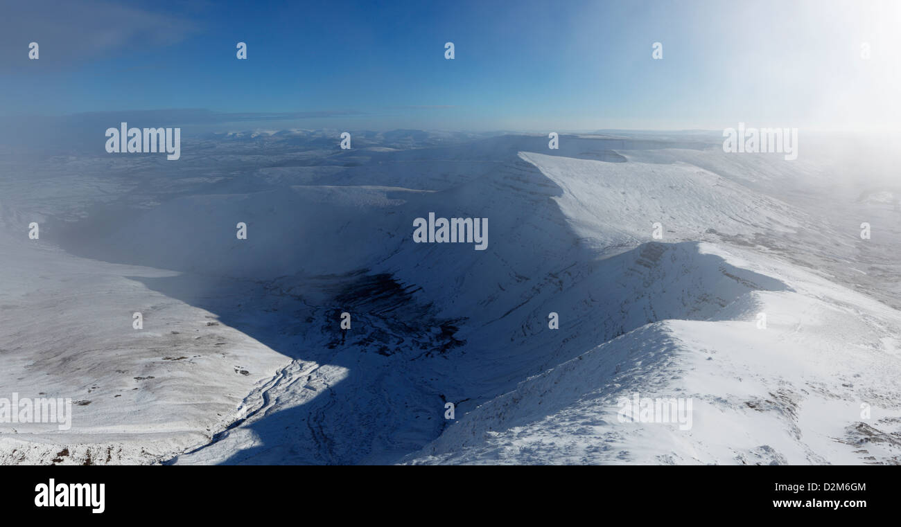 Cribyn in clearing cloud. Brecon Beacons National Park. Powys. Wales ...
