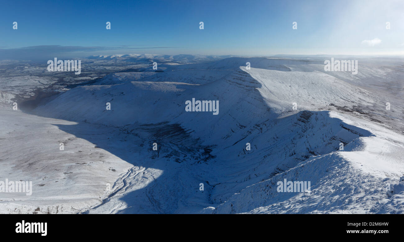 Cribyn in clearing cloud. Brecon Beacons National Park. Powys. Wales ...