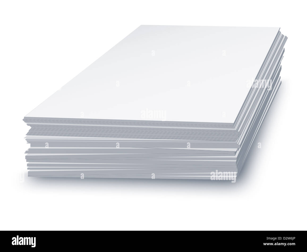 White paper stack - isolated on white background Stock Photo - Alamy