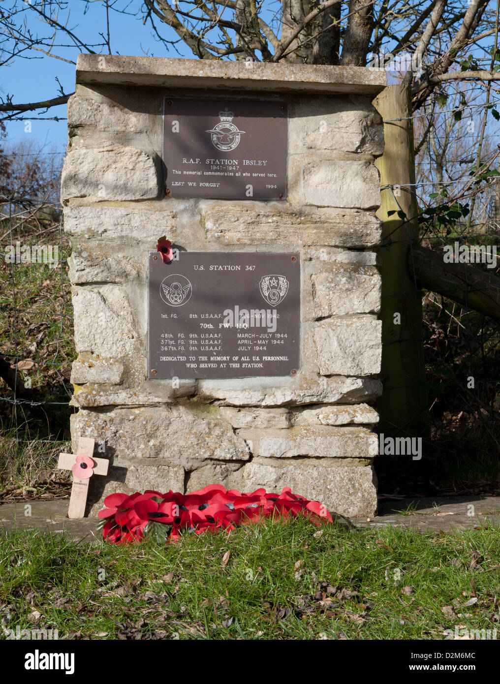 Memorial at Ibsley war time airfield, Ibsley, New Forest, Hampshire, UK ...