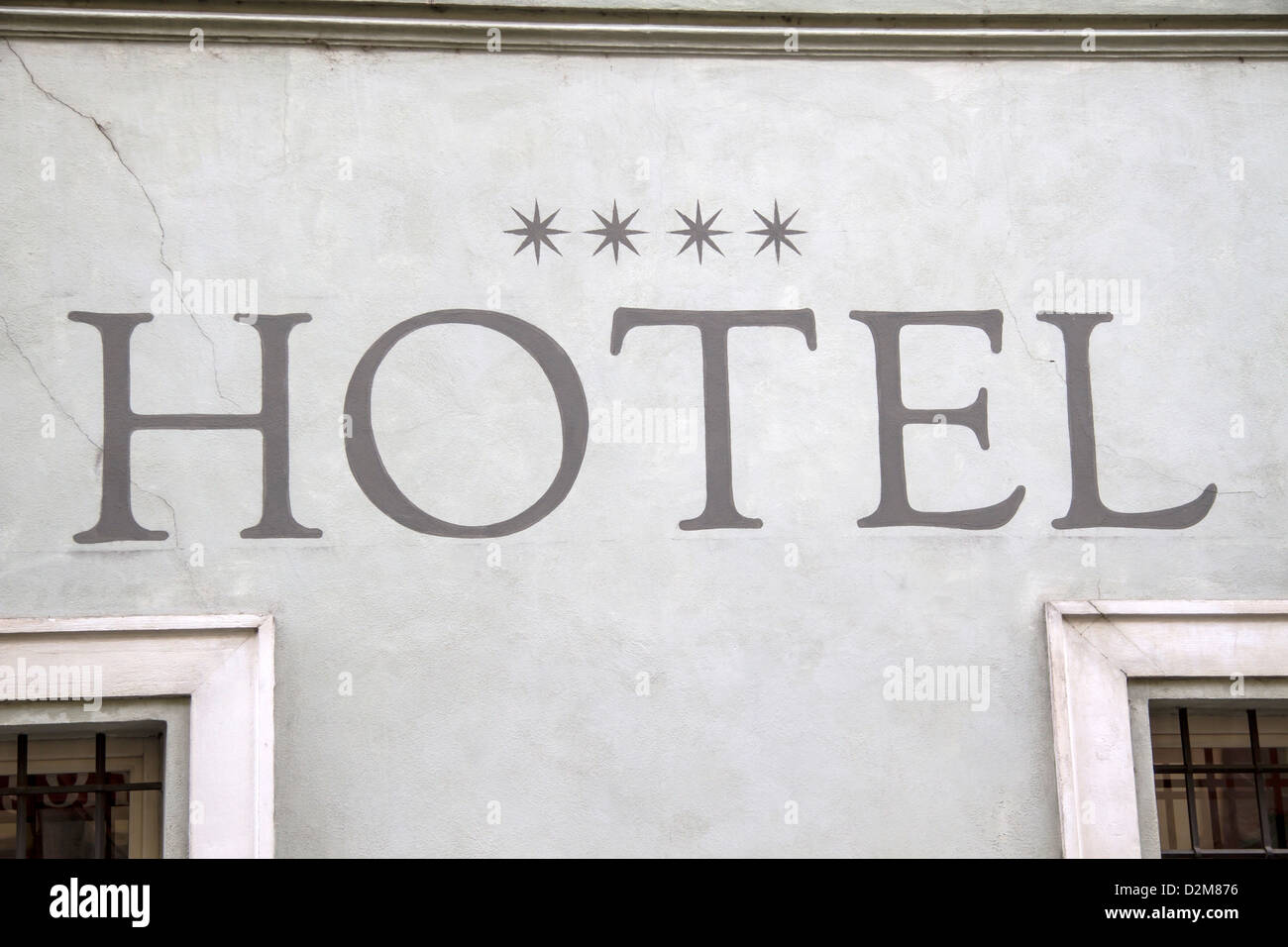 Hotel sign closeup in Prague Stock Photo - Alamy