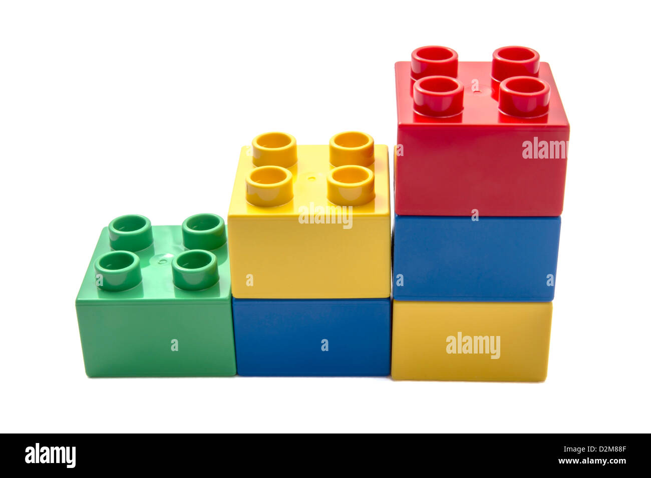 Colorful building blocks closeup on white background Stock Photo - Alamy