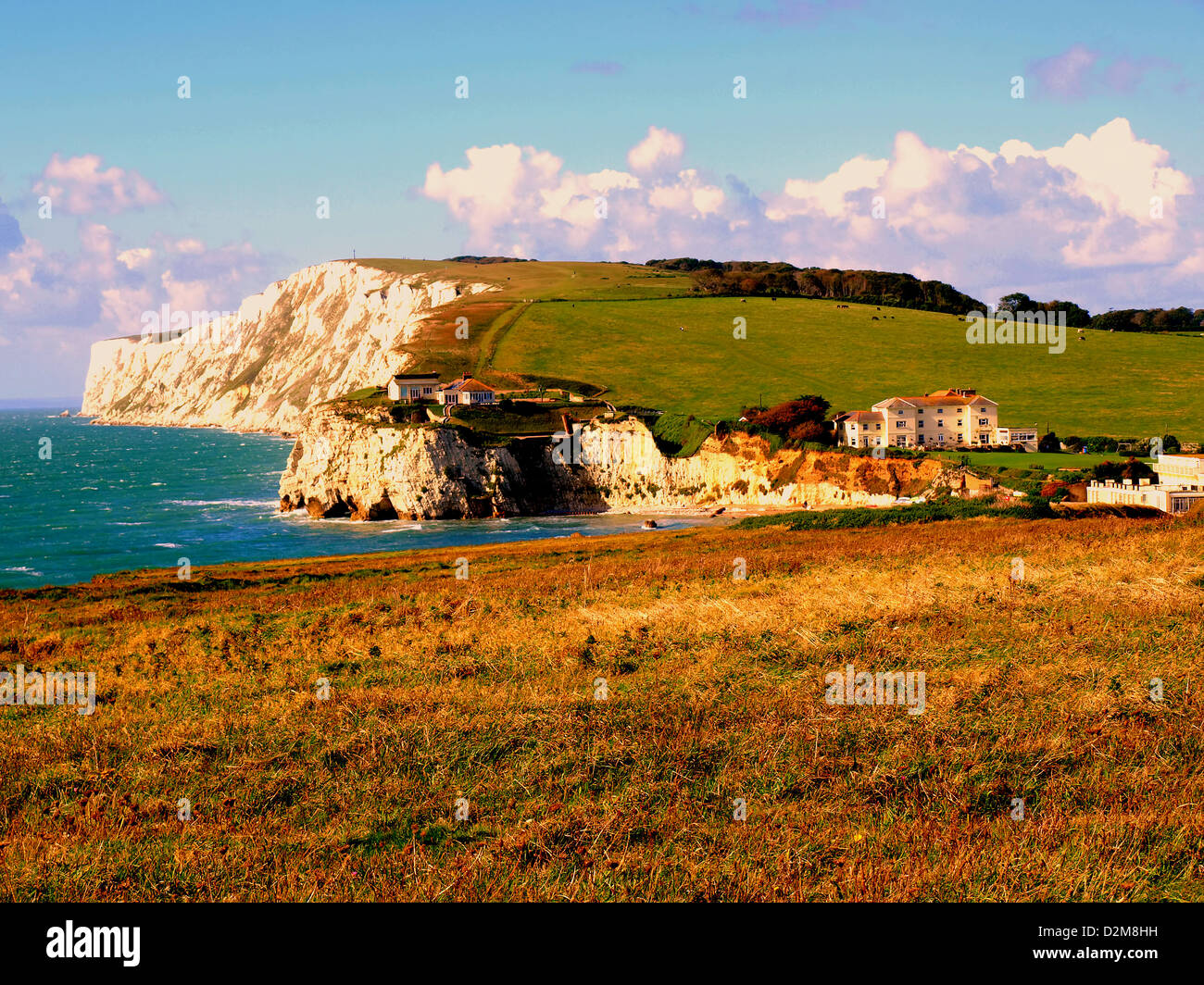 Freshwater bay and Tennyson down Stock Photo - Alamy