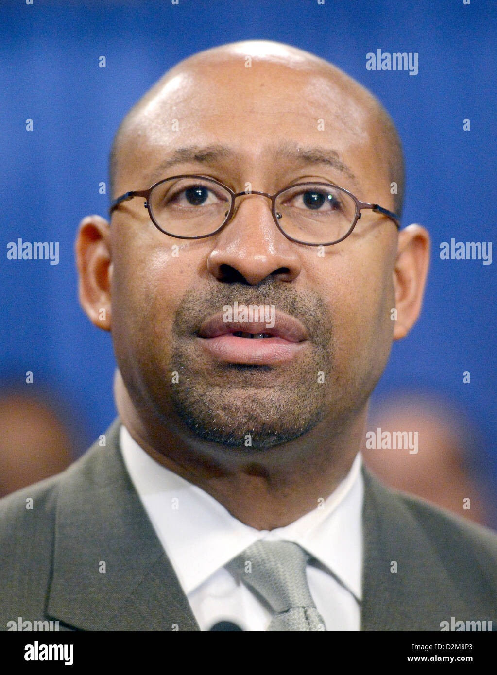 Mayor Michael A. Nutter of Philadelphia speaks at a press conference to ...