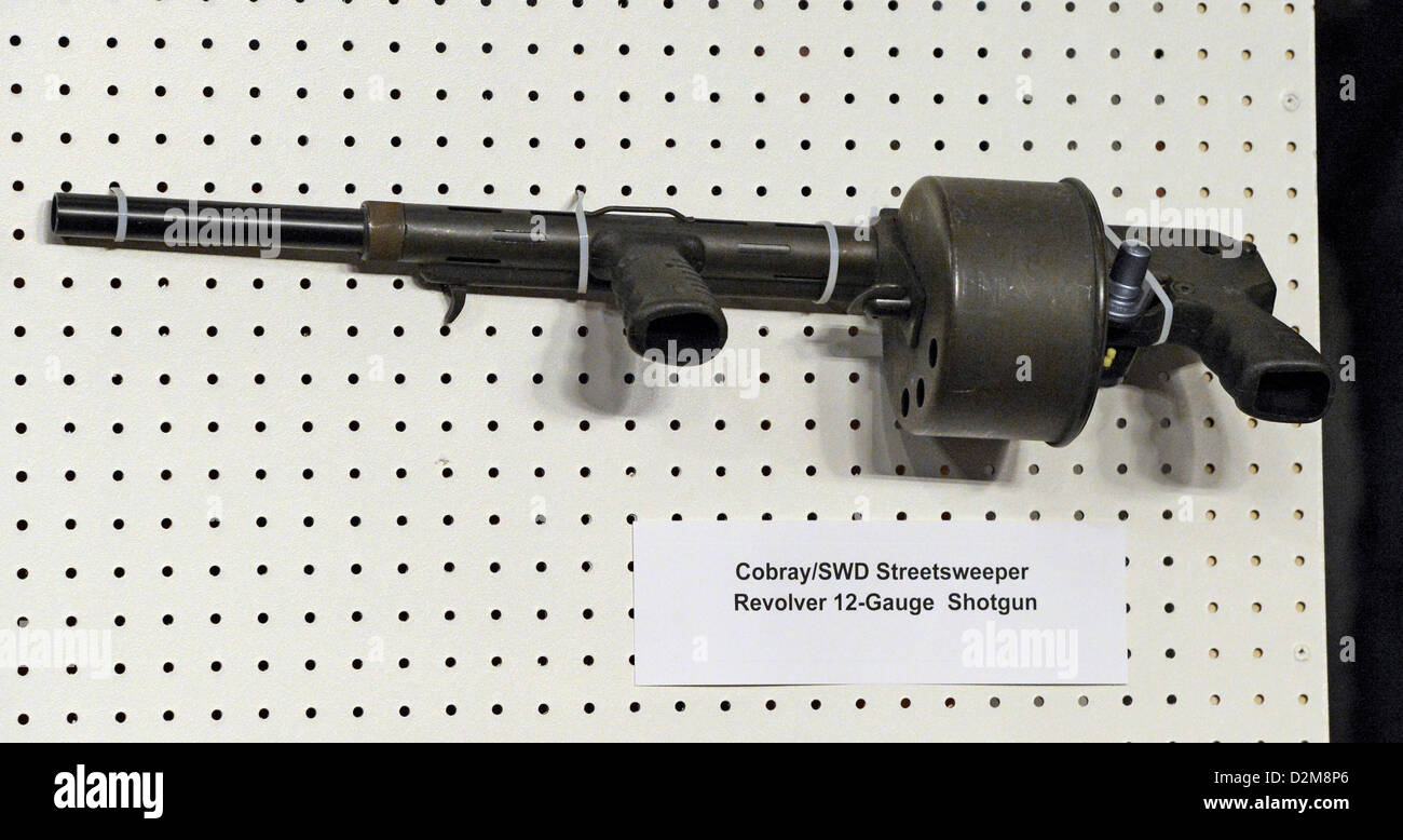A Cobray/SWD Streetsweeper Revolver 12-Gauge Shotgun displayed at the ...