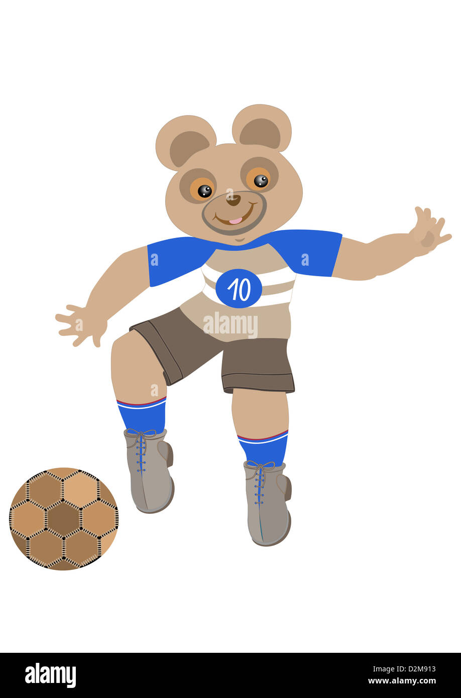 Teddy-bear playing football Stock Photo - Alamy