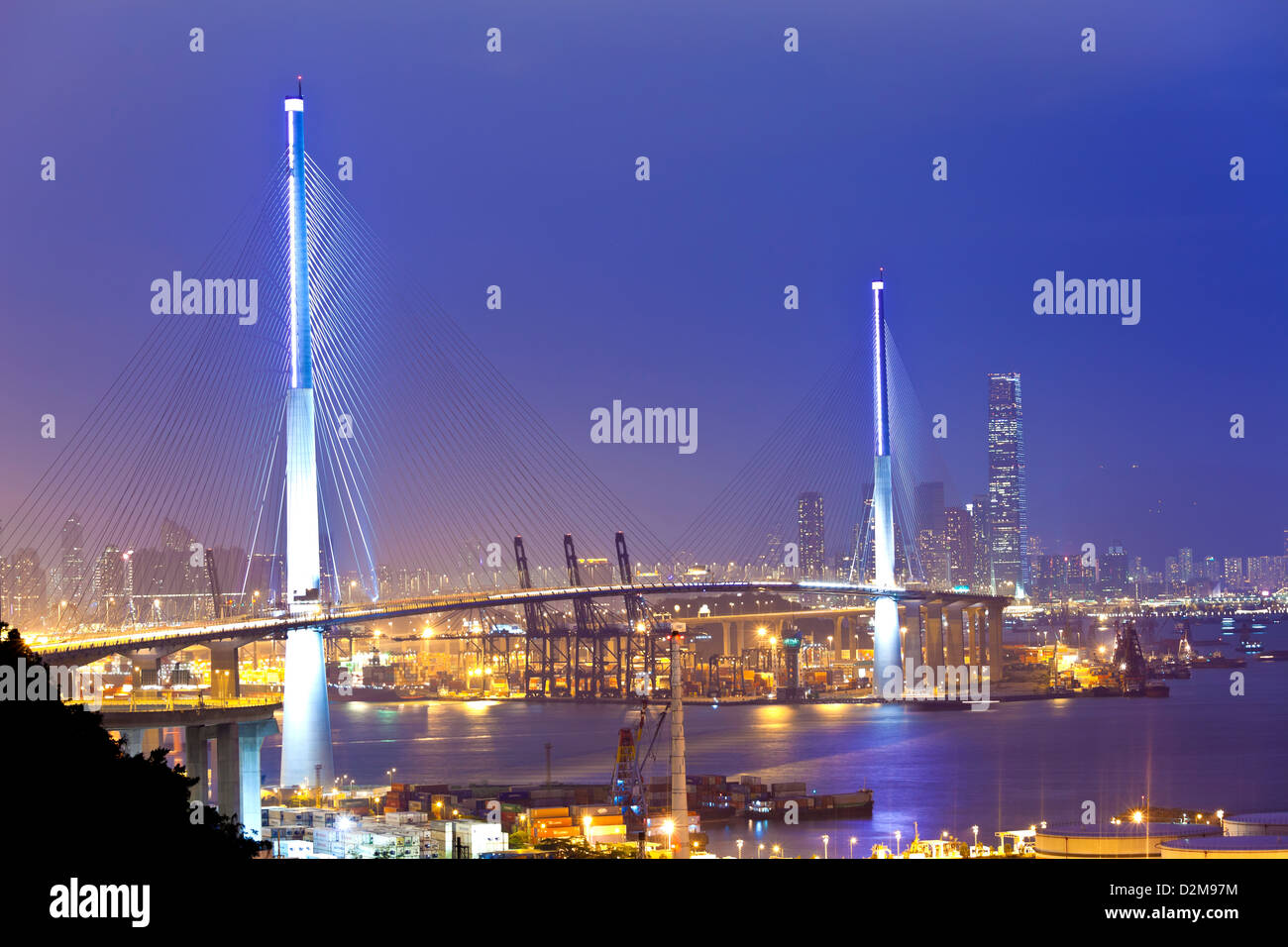 Bridge at night Stock Photo - Alamy