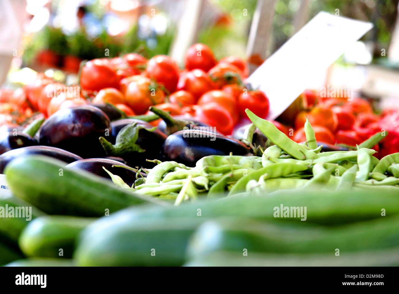 Mediterranean vegetables on a Greek market stall Stock Photo - Alamy