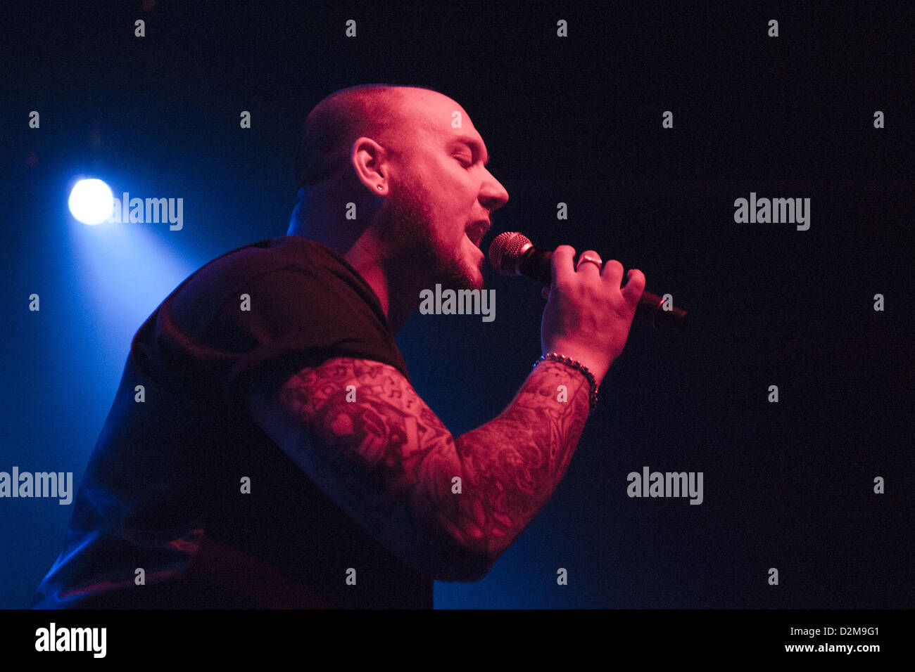 Chicago, Illinois. 27th January 2013. Brandon Saller, drummer of the ...