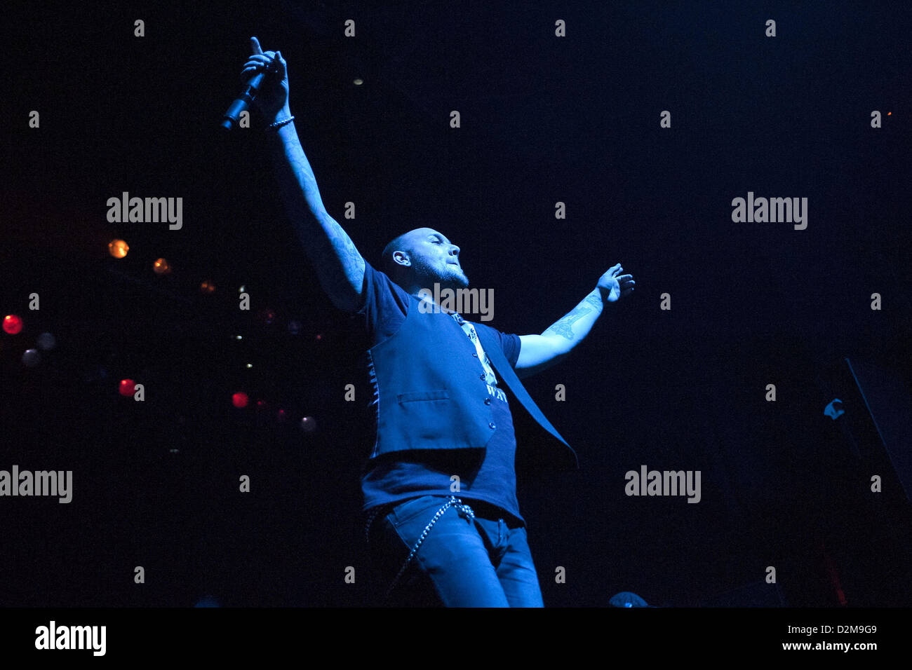 Chicago, Illinois. 27th January 2013. Brandon Saller, drummer of the ...