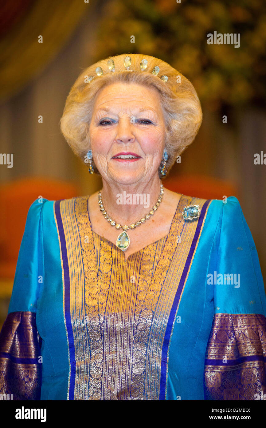 Dutch Queen Beatrix walks to a concert at the Empire Theatre in Brunei ...