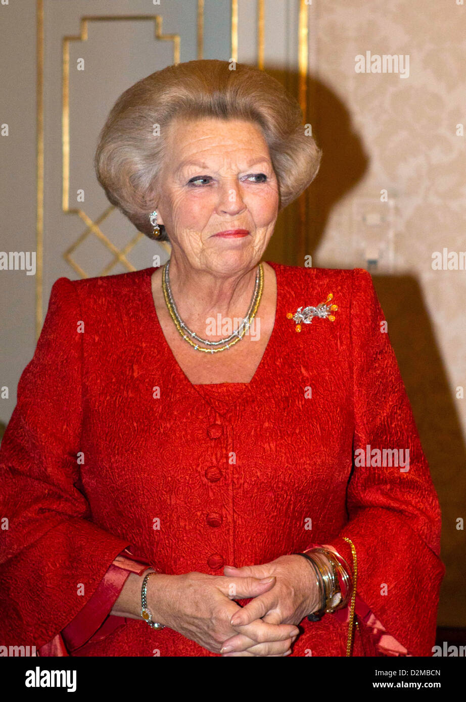 Dutch Queen Beatrix is pictured during the reception of President of ...