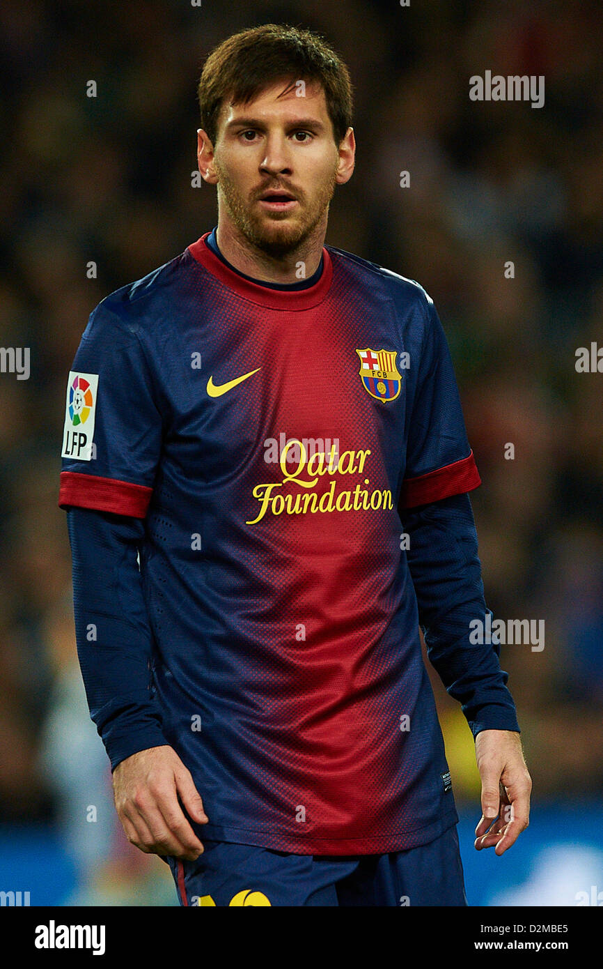 27.01.2013. Mou Camp, Barcelona, Spain. Lionel Messi (FC Barcelona ...