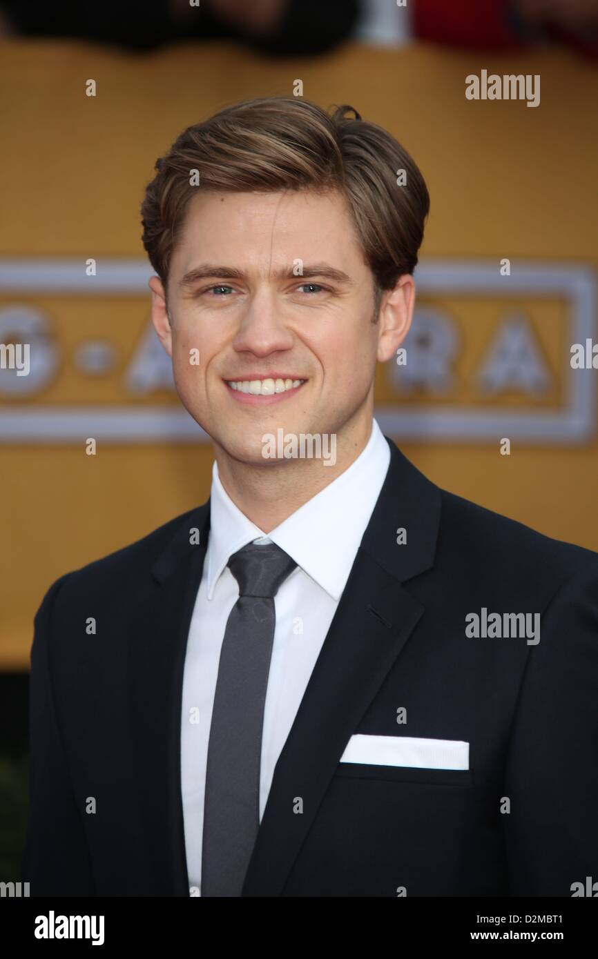 Actor Aaron Tveit arrives at the 19th Annual Screen Actors Guild Awards ...