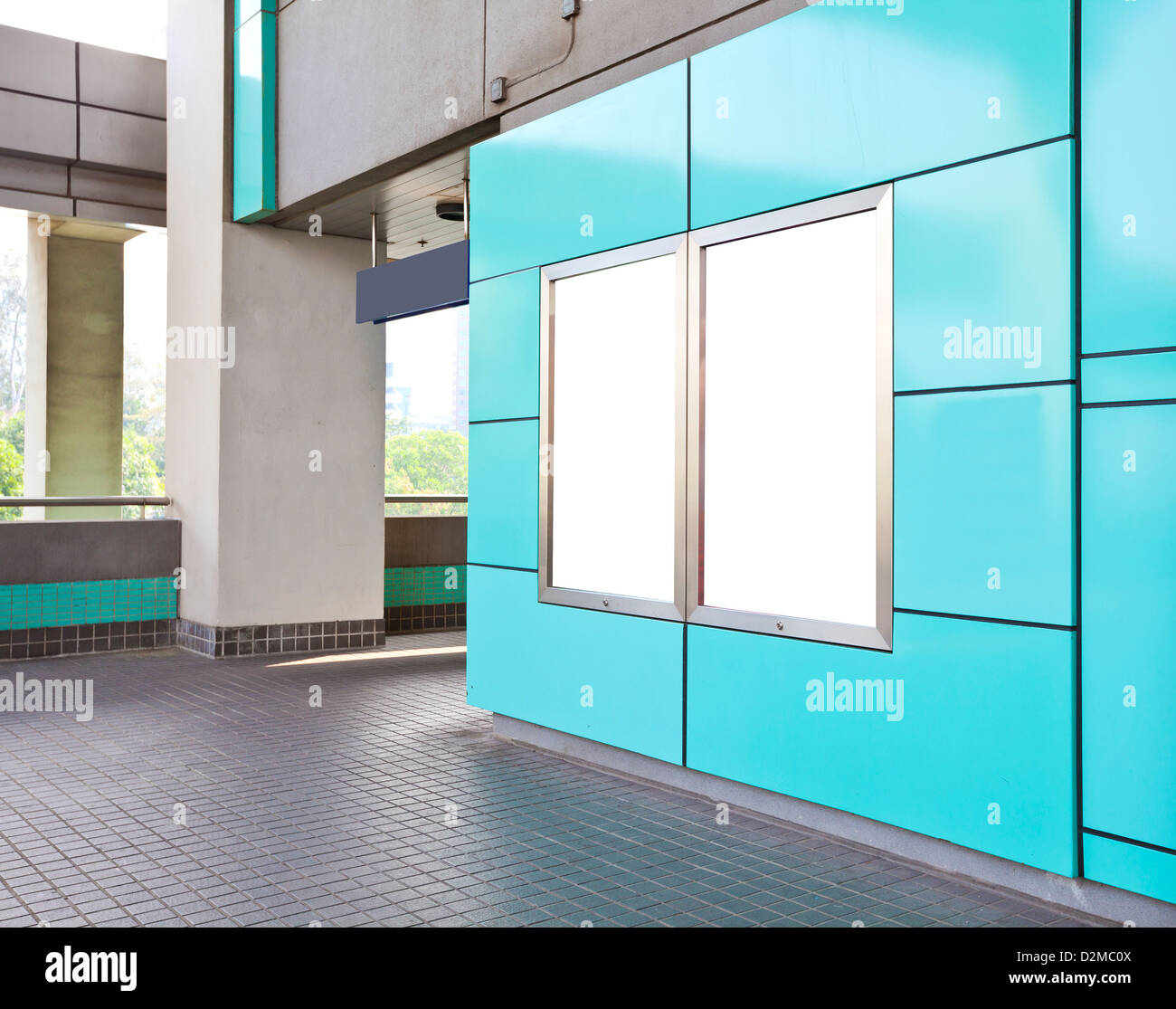 Blank billboard outside metro station Stock Photo - Alamy