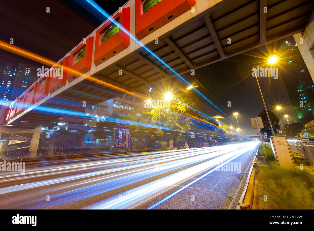 Traffic in city at night Stock Photo - Alamy