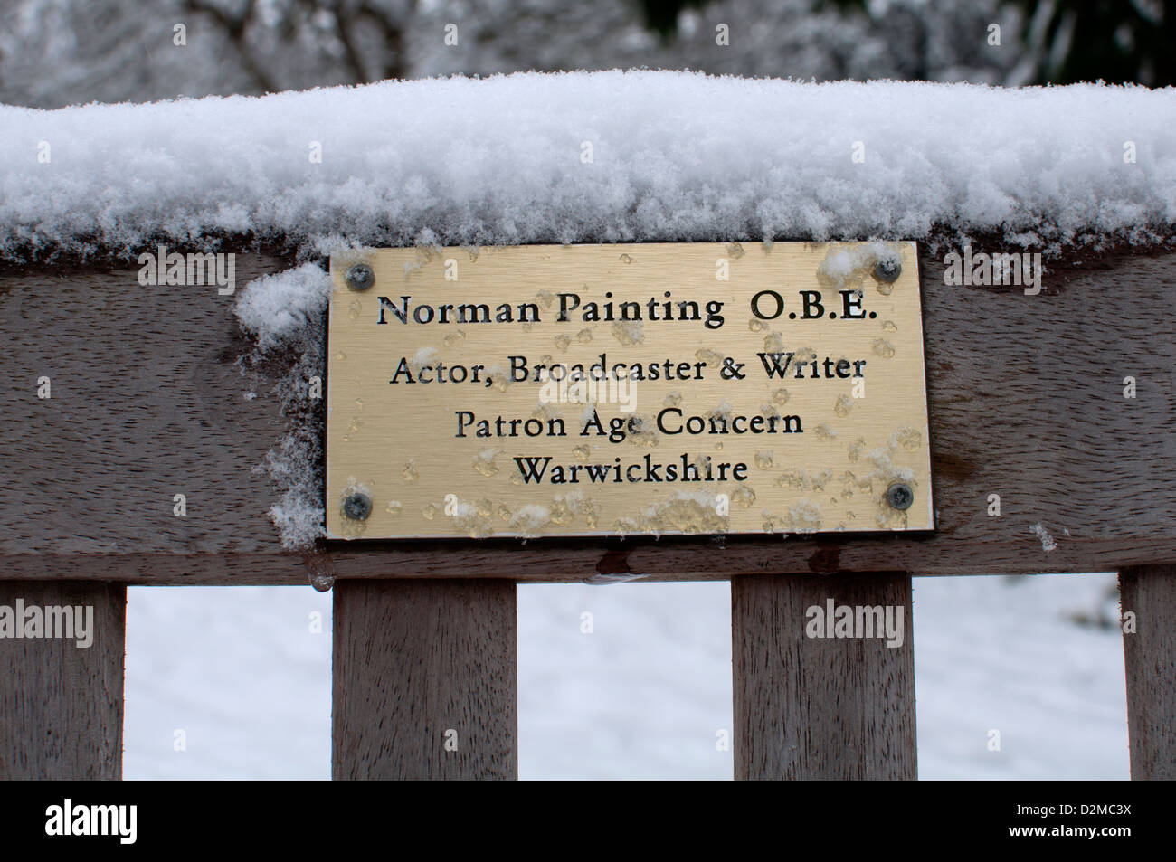 Norman Painting memorial bench, Jephson Gardens, Leamington Spa, UK ...