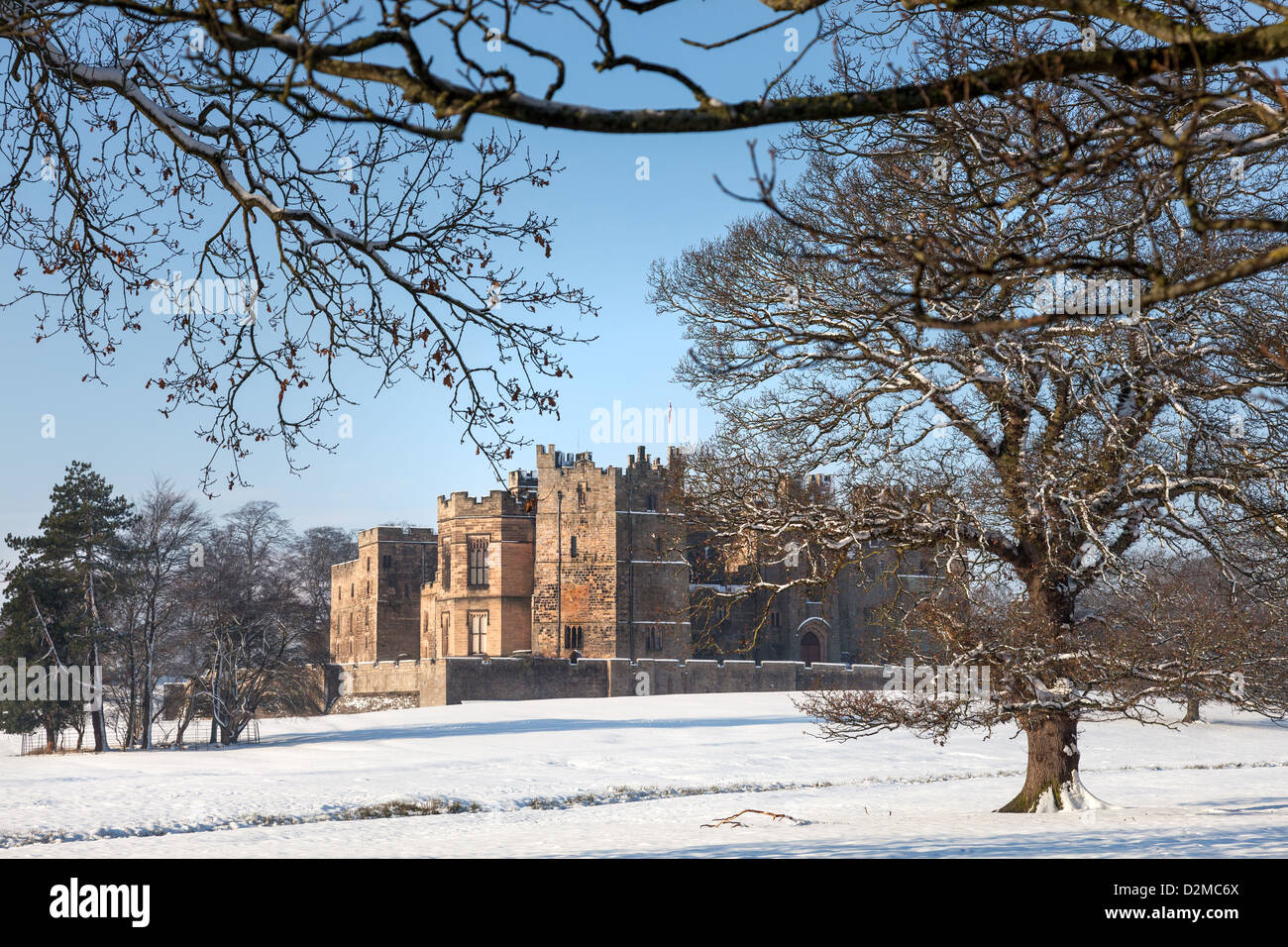 Raby Castle, Staindrop Darlington Durham England. Wintery panoramic ...