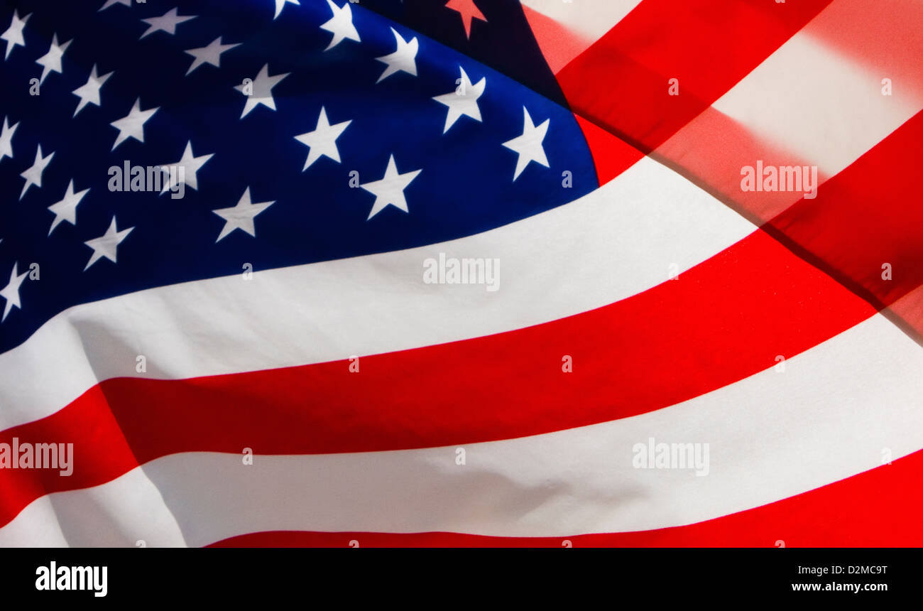 American Flag waving in wind Stock Photo - Alamy