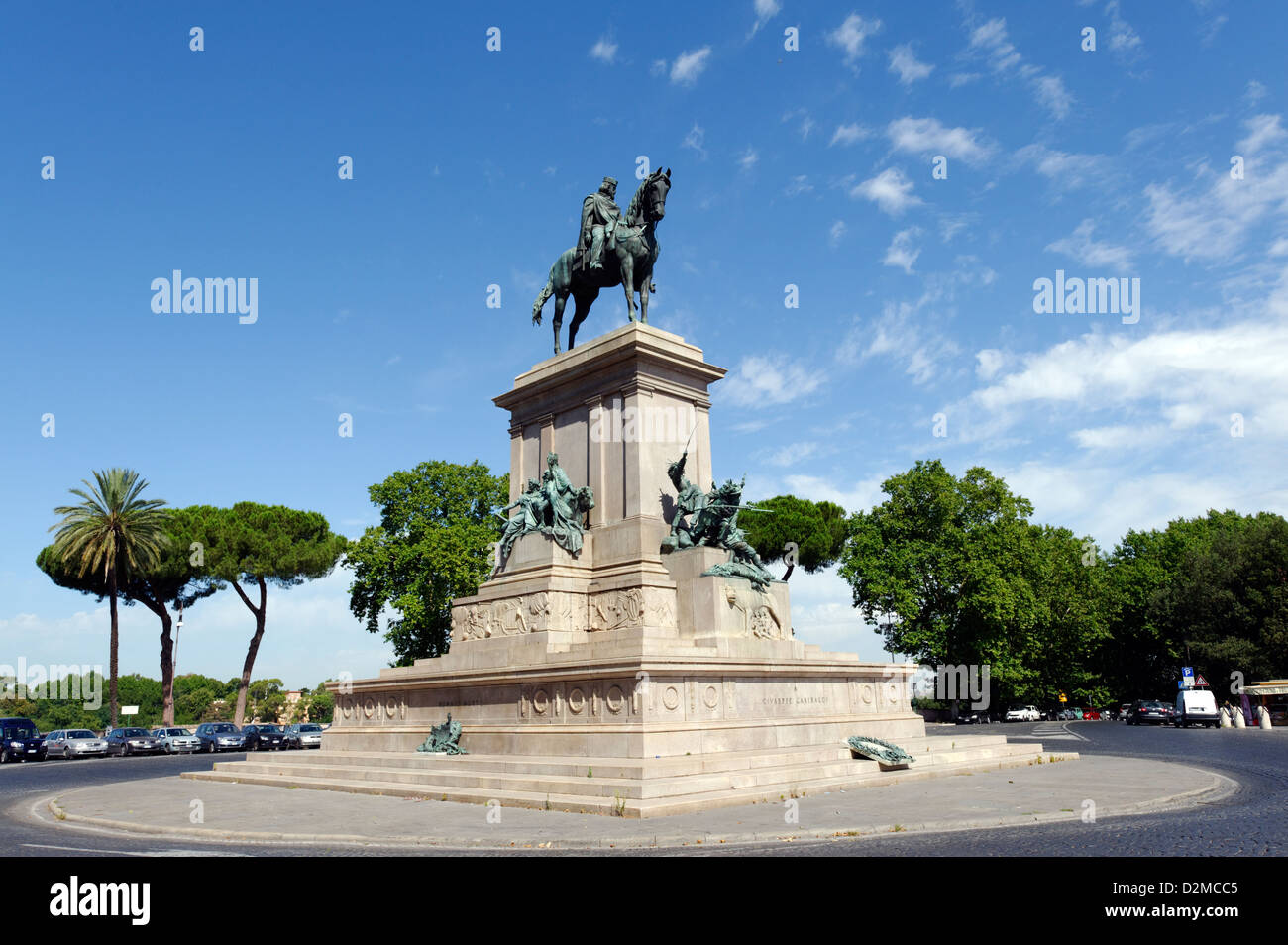 Rome. Italy. View of the 1895 Giuseppe Garibaldi monument Janiculum ...