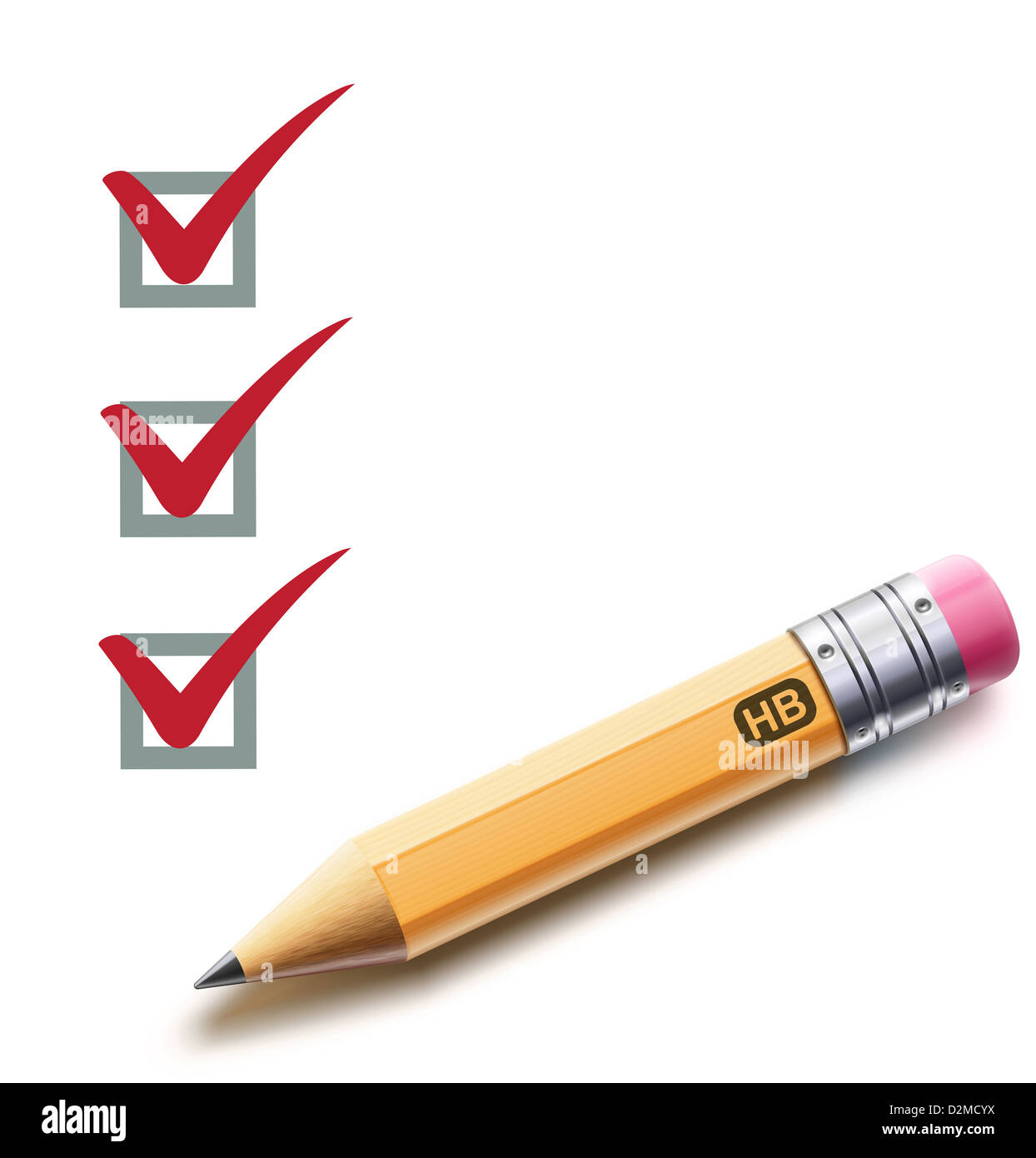 checklist with a detailed pencil checking off tasks Stock Photo - Alamy