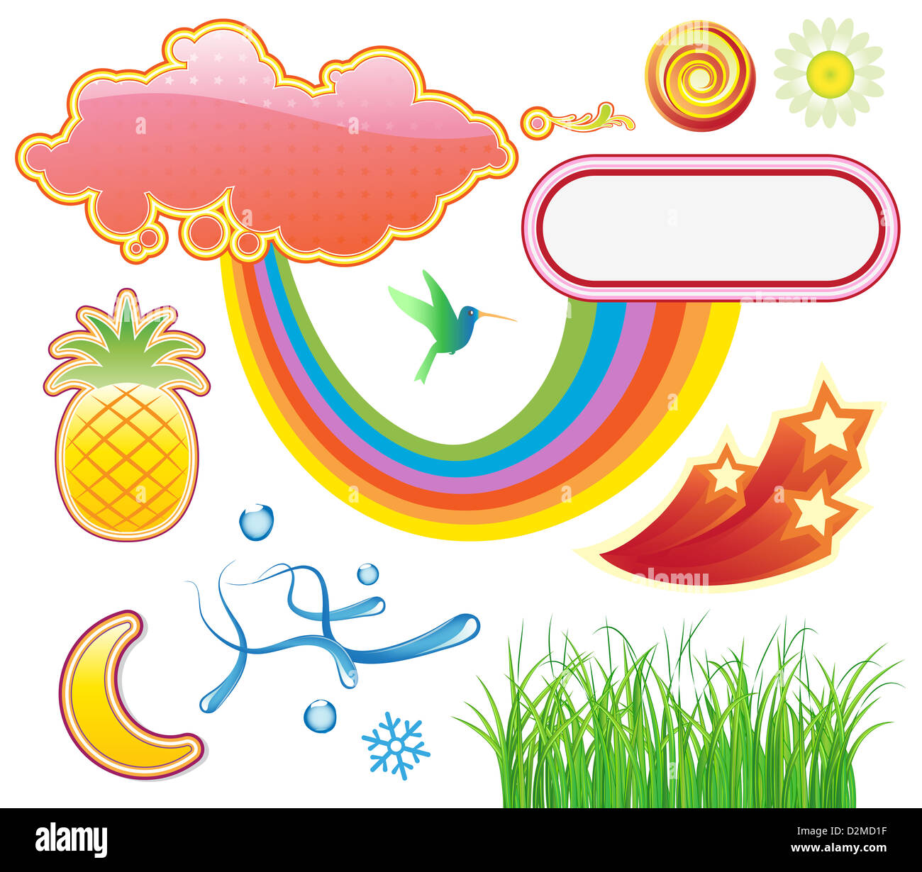 set of funky summer design elements. Set-5 Stock Photo - Alamy