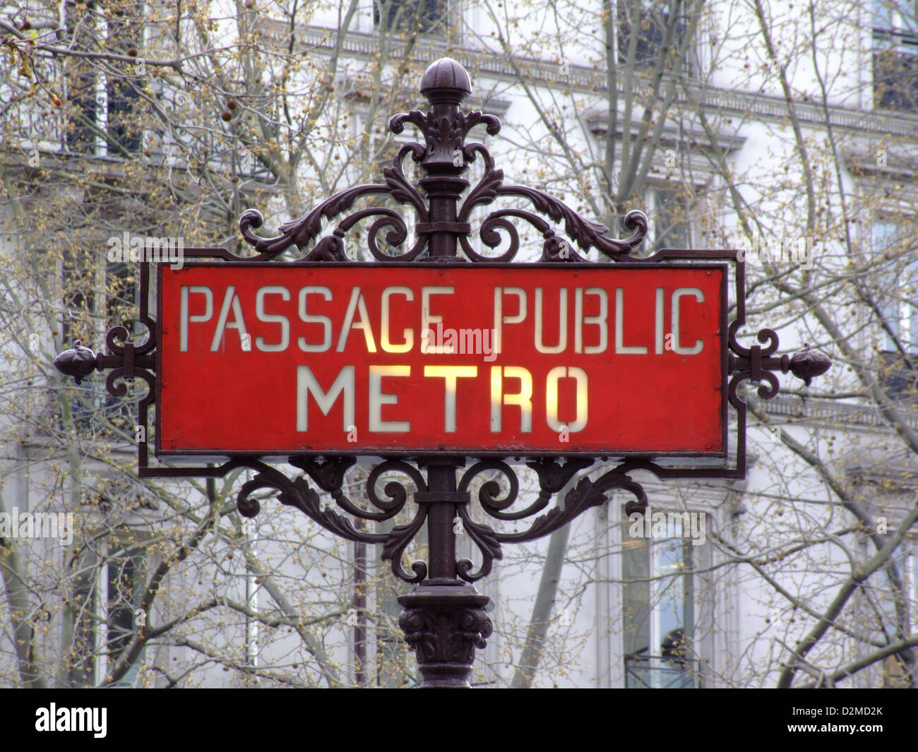 The Passage Public Metro is an entrance to the Paris Métro system ...