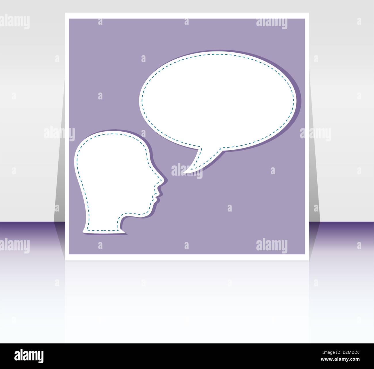 talking head with speech bubble. flyer design Stock Photo - Alamy