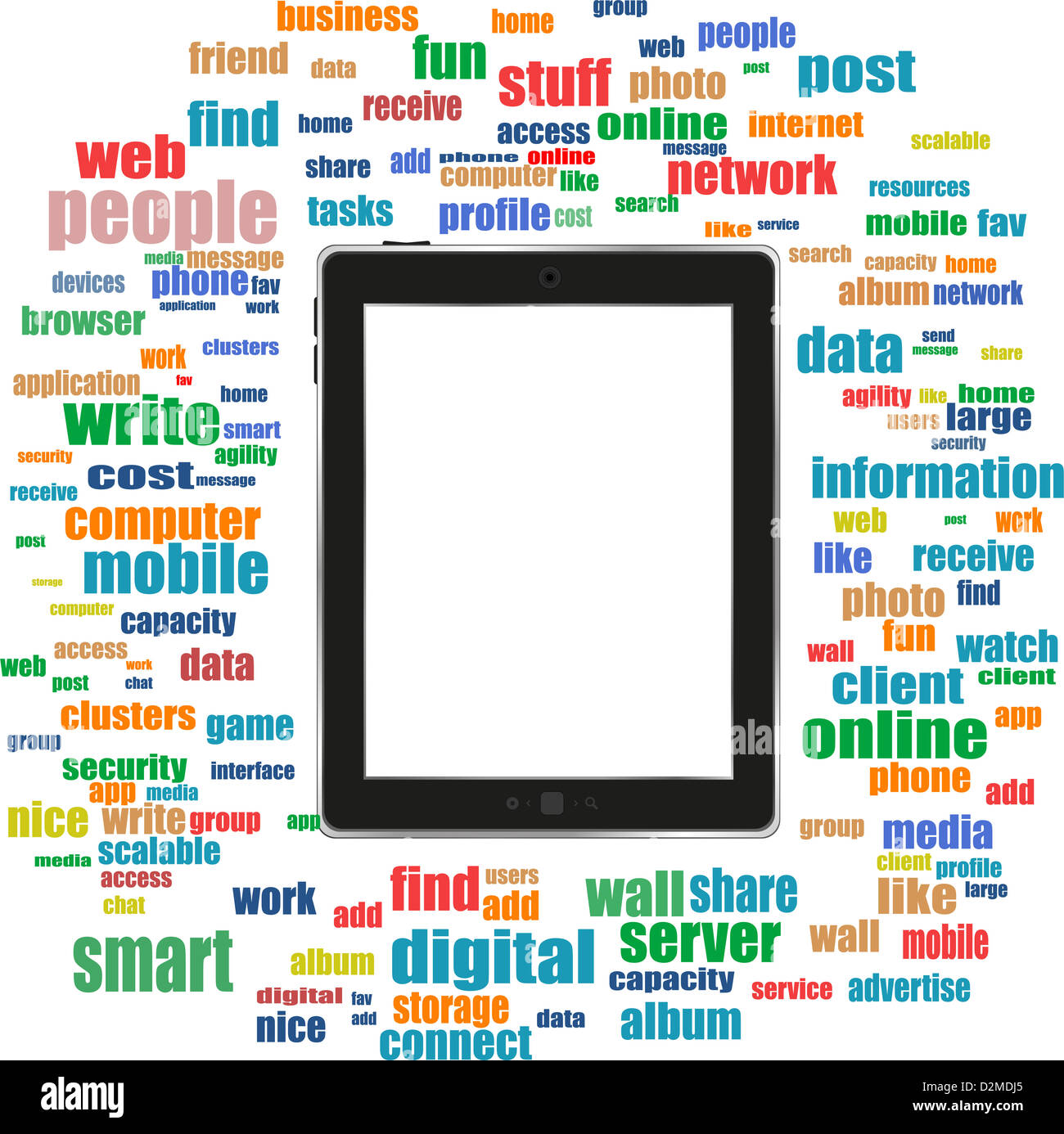 tablet pc ipad in social media words, communication in the global ...