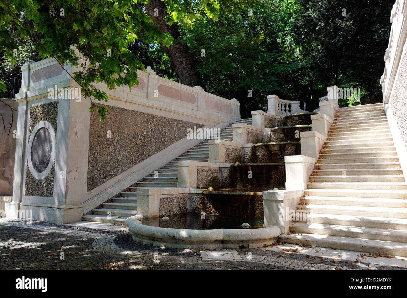 Rome. Italy. Upper level staircase ascends to the highest section of ...