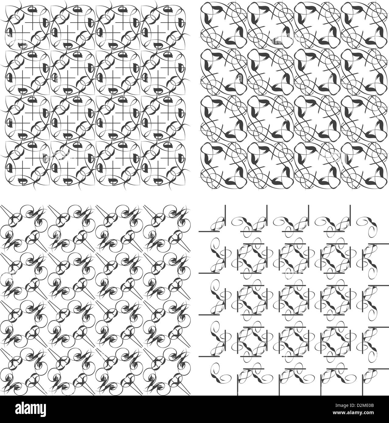 Set of monochrome geometric patterns. Seamless textures Stock Photo - Alamy