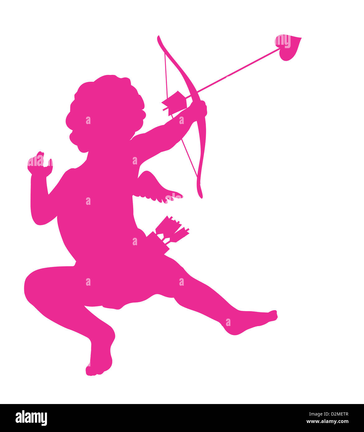 Shooting cupid vector silhouette Stock Photo - Alamy