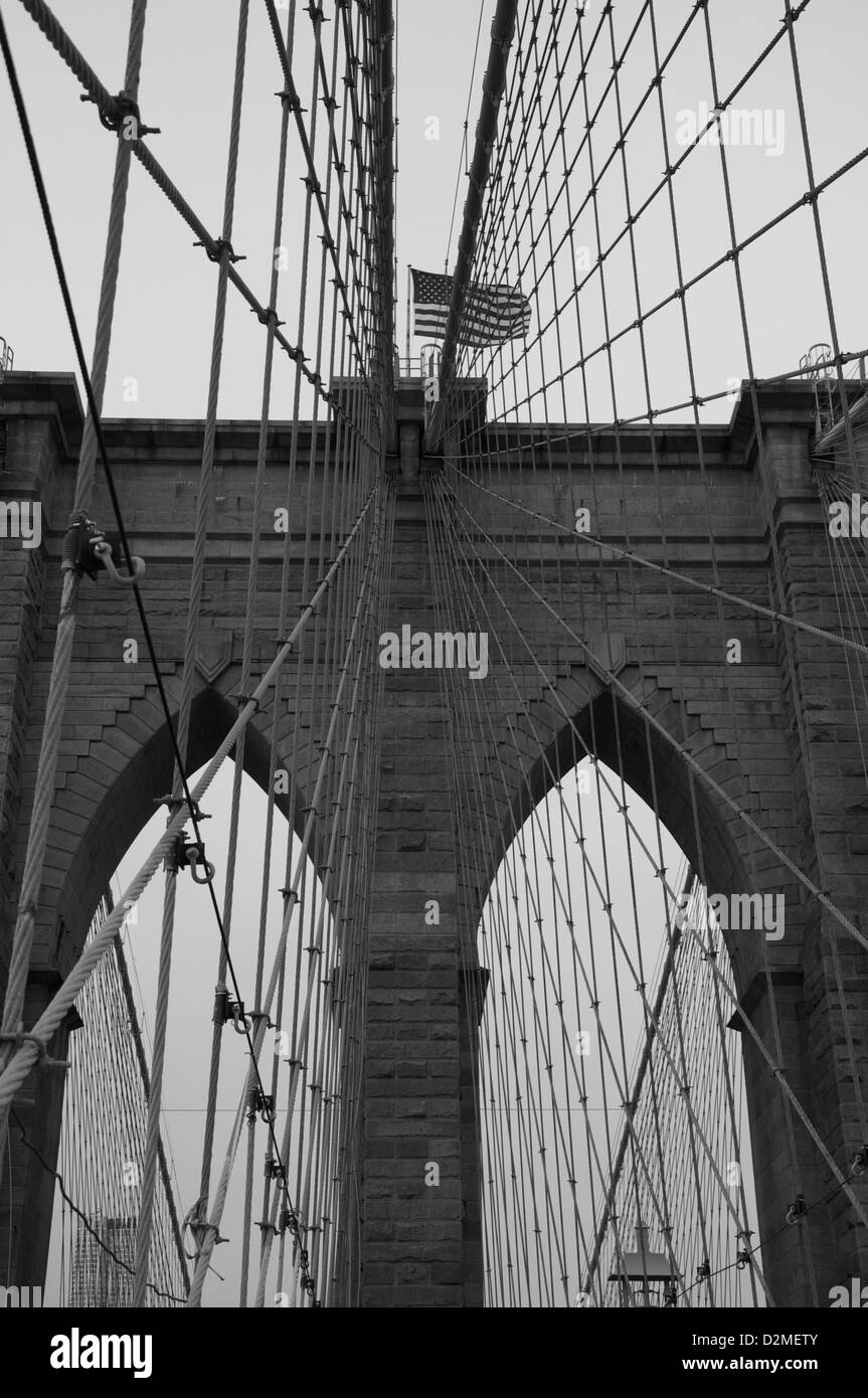 Close up of Brooklyn Bridge, New York Stock Photo - Alamy