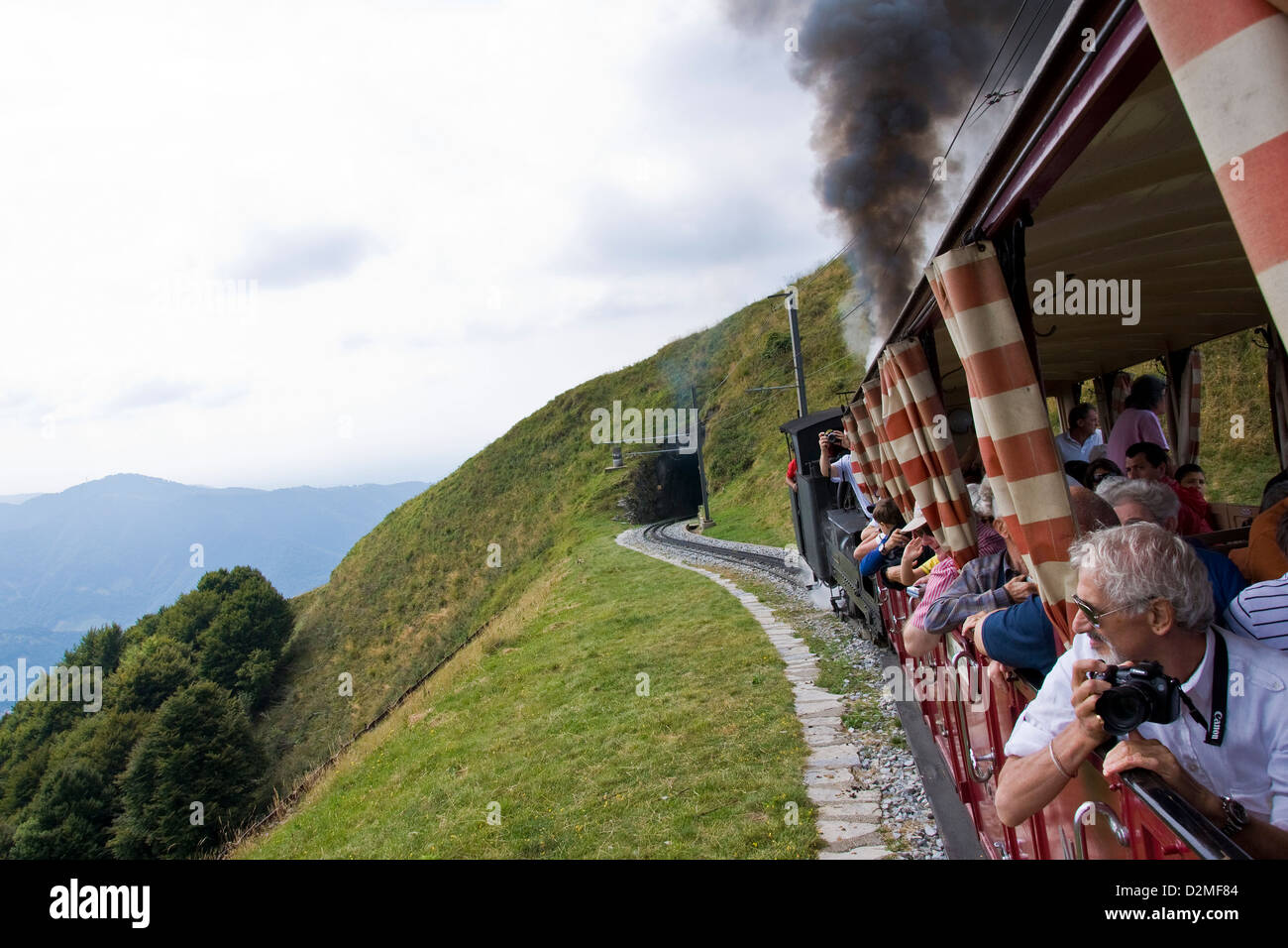 Switzerland, Canton Ticino, Monte Generoso, Railway, steam train Stock ...