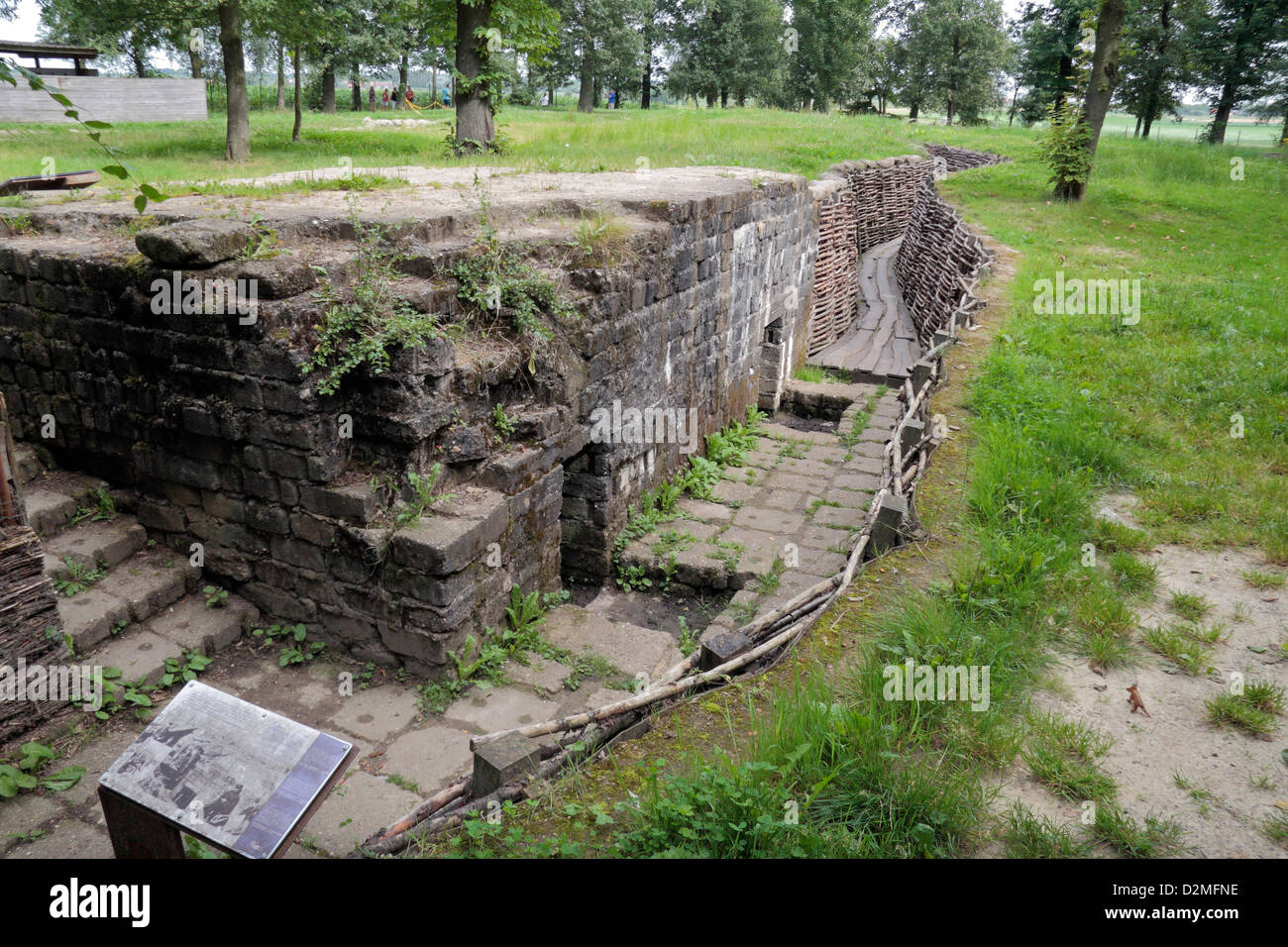 A concrete bunker in a re-constructed German World War One trench in ...
