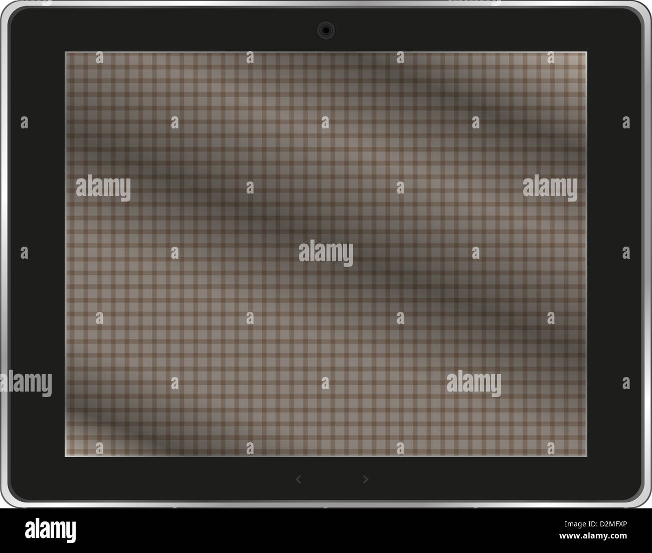 Realistic tablet pc computer with abstract screen isolated on white ...