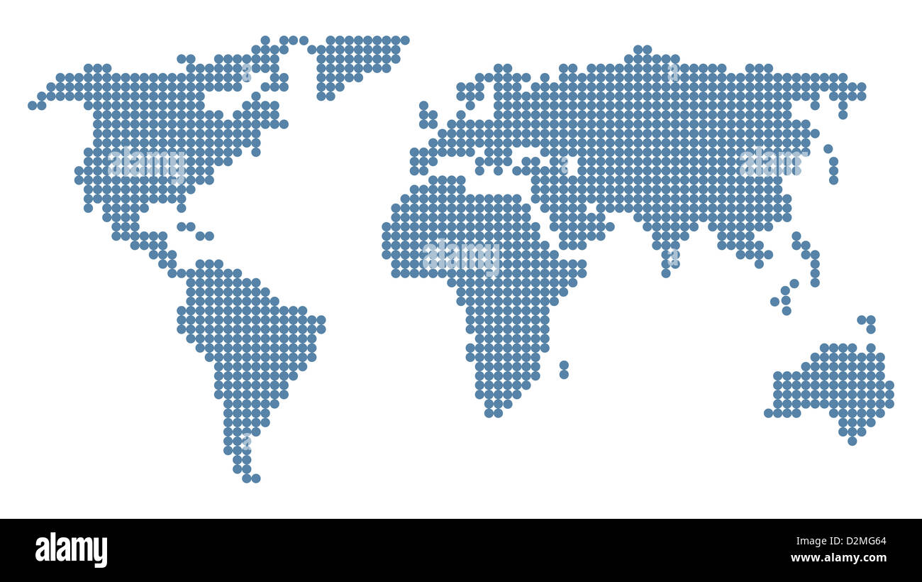 Doted world map. Vector illustration Stock Photo - Alamy