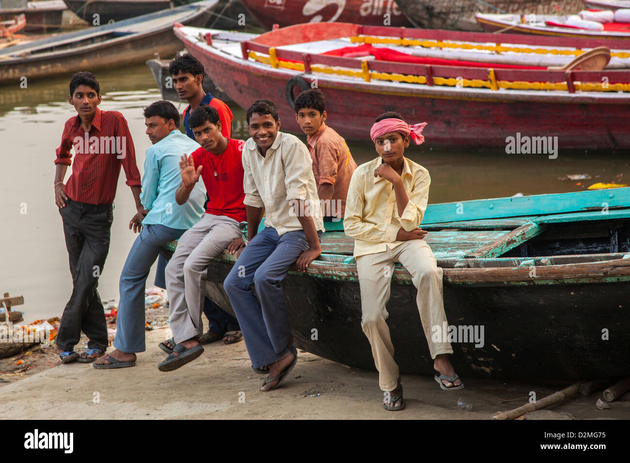 group of men, Varanasi, India Stock Photo - Alamy