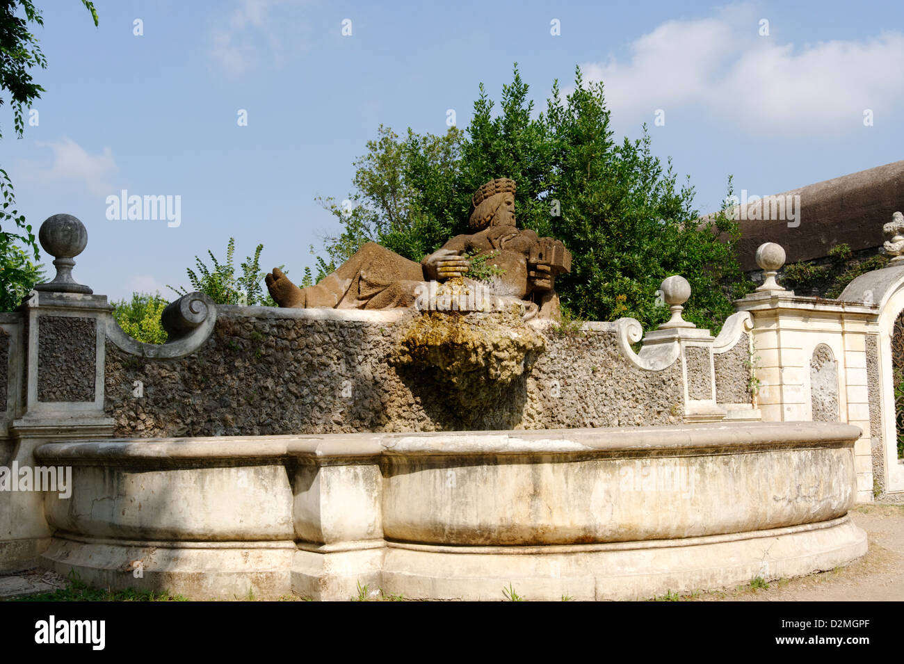 Rome. Italy. View of the Fontana del Tevere o del Gigante at the Villa ...