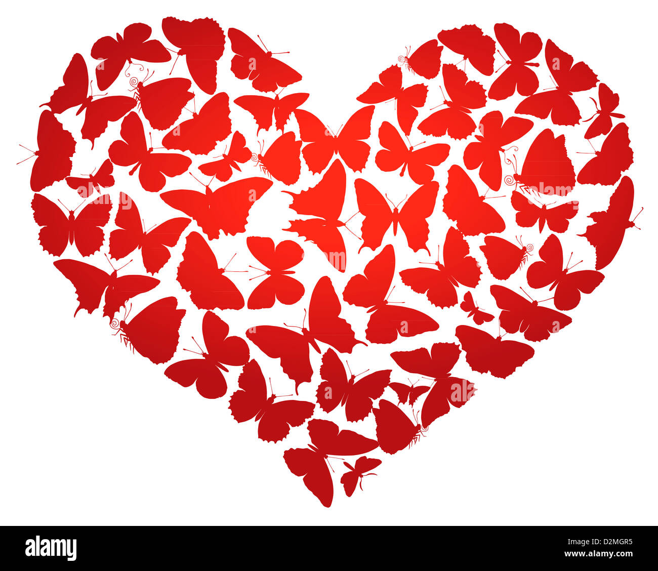 Heart made of butterflies isolated. Valentine's Day design. eps 8 Stock ...