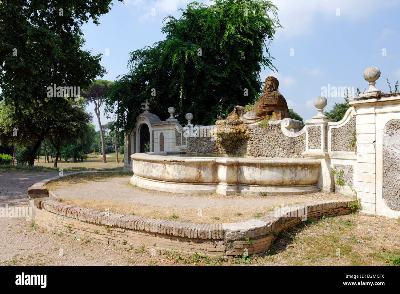 Rome. Italy. View of the Fontana del Tevere o del Gigante at the Villa ...